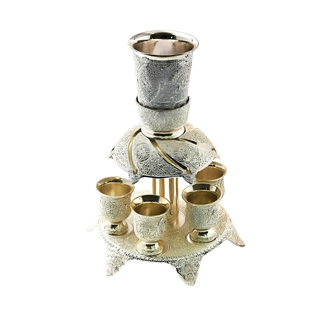 מחלק יין פיליגרן מוכסף סדרת ונום 6 כוסות - שמחי ובניו